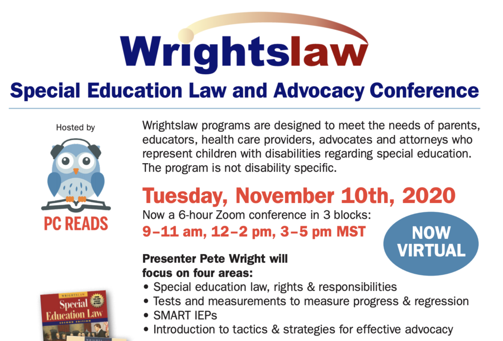 Wrightslaw Conference (Now Virtual!) - Park City Reads